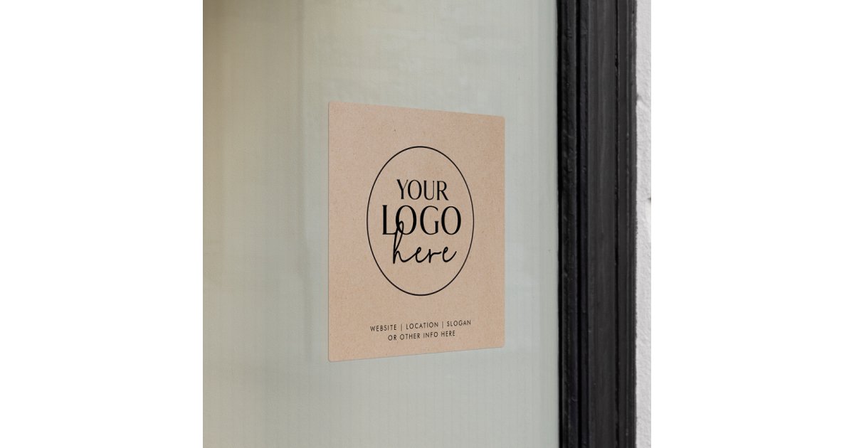 Chic Faux Kraft Business Custom Logo Window Cling | Zazzle