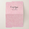 Chic Faux Pink Glitter Personalized File Folders | Zazzle