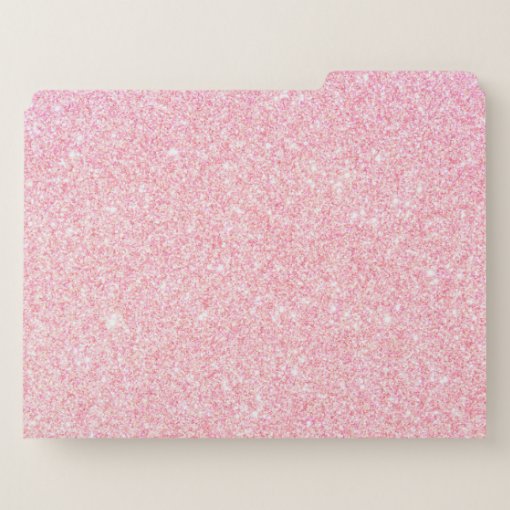 Chic Faux Pink Glitter Personalized File Folders | Zazzle