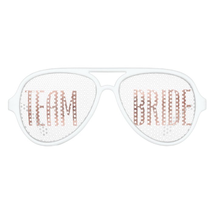 Chic Faux Rose Gold Team Bride Sunglasses | Zazzle.com