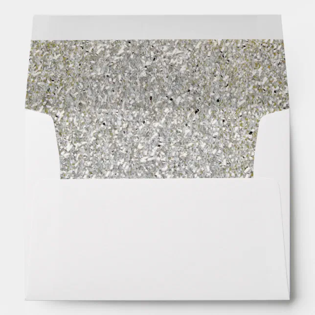 Chic Faux Silver Glittered Trim - Envelope | Zazzle