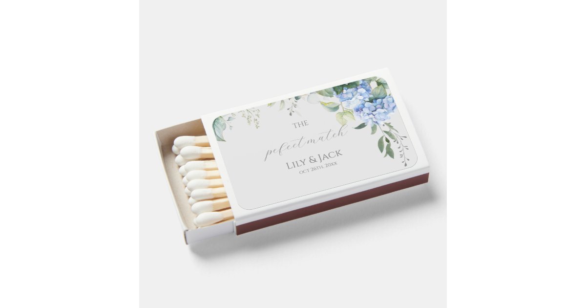 Chic Floral Blue Periwinkle Hydrangea Matchboxes | Zazzle
