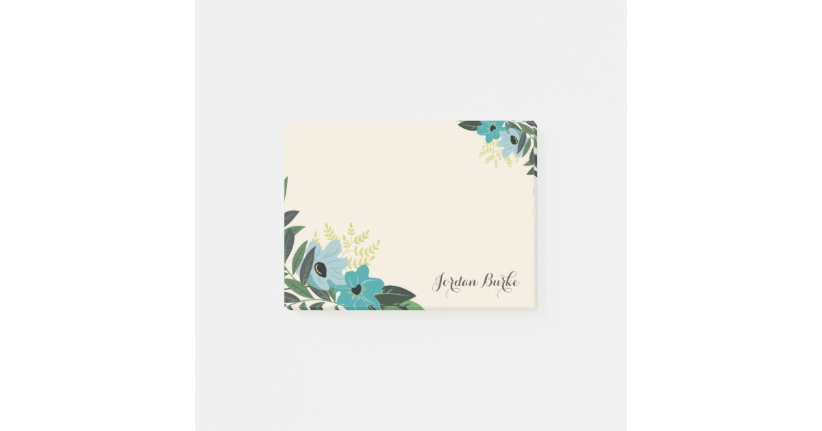 Chic Floral Border Monogram Post-it Notes | Zazzle