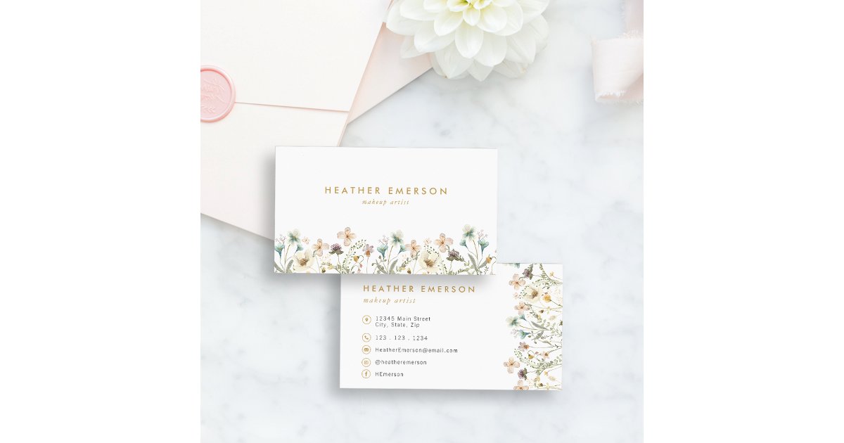 Chic Floral Business Card | Zazzle