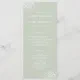 Chic Floral Rose Green Simple Minimal Wedding Program | Zazzle