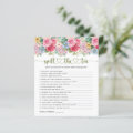 Chic Floral Spill the Tea Bridal Shower Game | Zazzle