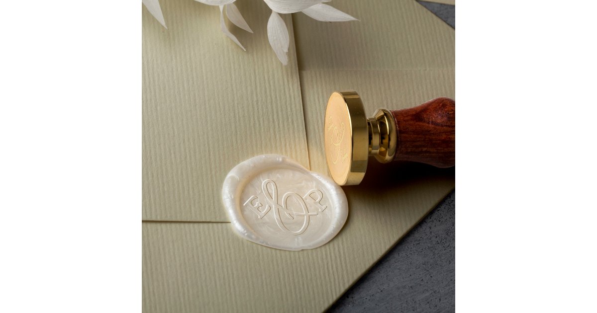 Chic Formal Wedding Simple Wax Seal Stamp | Zazzle