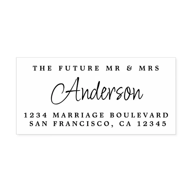 Chic Future Mr Mrs Script Return Address Self-inking Stamp | Zazzle