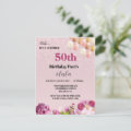 Chic Girly 50th Surprise Birthday Party Invitation | Zazzle