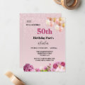 Chic Girly 50th Surprise Birthday Party Invitation | Zazzle