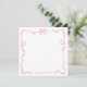 Chic Girly Blush Pink Bow Ribbon Frame Note Card | Zazzle