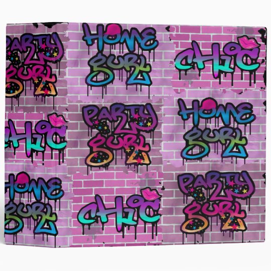 chic girly graffiti design binder | Zazzle.com
