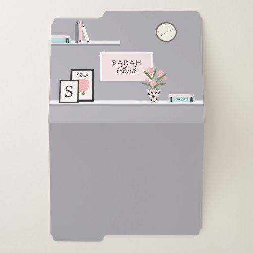 Chic & Girly Home Interior Design Wall Shelf Decor File Folder | Zazzle