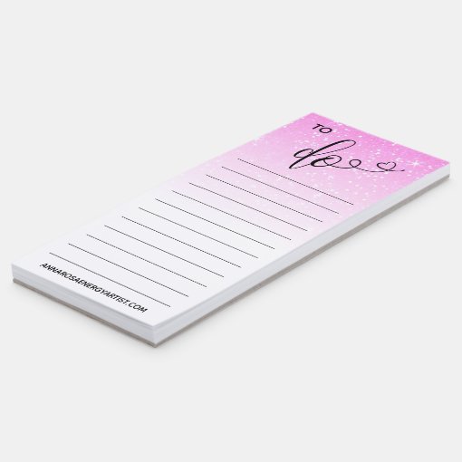Chic Girly List Hot Pink Glitter TO DO Magnetic Notepad | Zazzle
