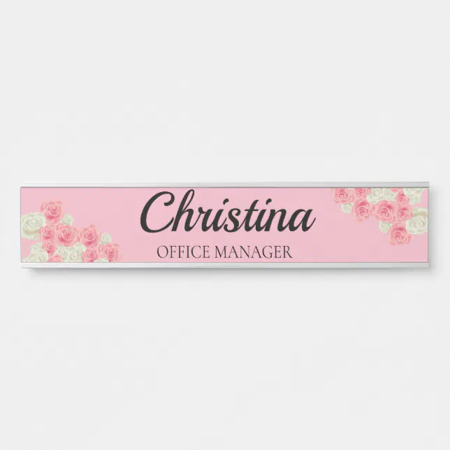 Chic Glam Floral Door Sign | Zazzle
