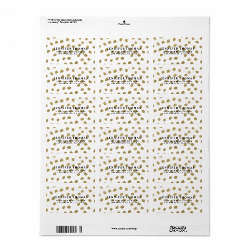Chic Gold Address Labels | Zazzle