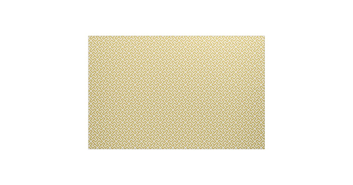 Chic gold and white abstract geometric pattern fabric | Zazzle