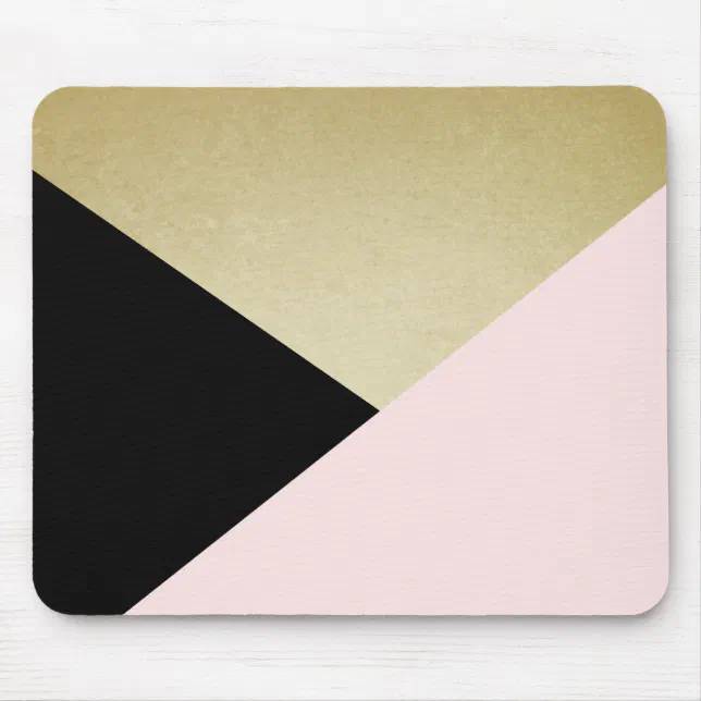 Chic Gold Black Pink Abstract Pattern Mouse Pad | Zazzle
