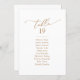 Chic Gold Calligraphy Wedding Seating Chart Cards | Zazzle