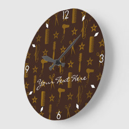 Chic Gold & Coco Brown Custom Wall Clock | Zazzle