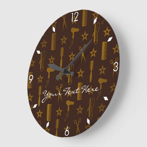 Chic Gold & Coco Brown Custom Wall Clock | Zazzle