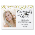 Chic Gold Confetti CONGRATS GRAD Script Photo Sign | Zazzle