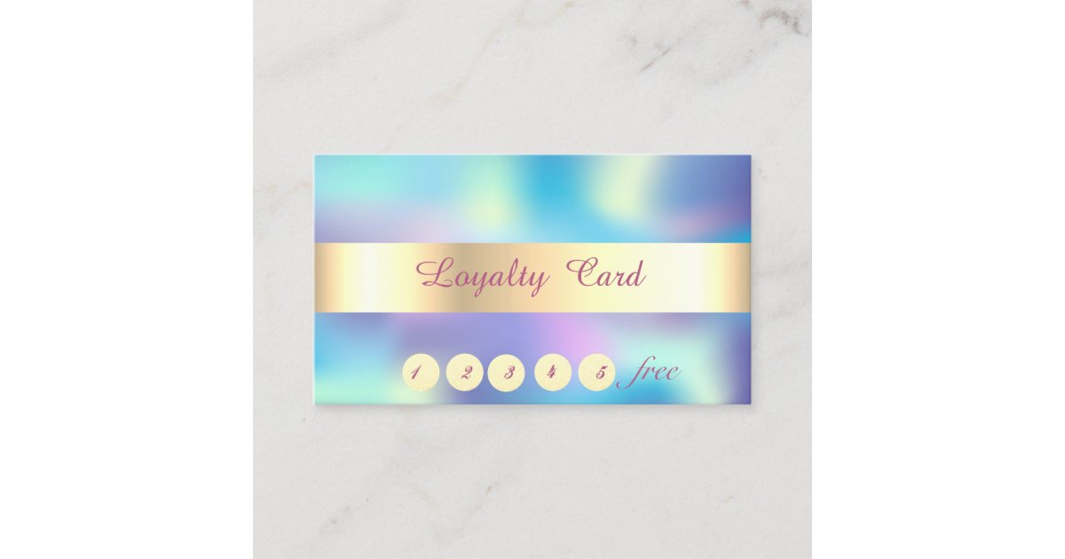 Chic Gold Confetti, Holographic Loyalty Card | Zazzle