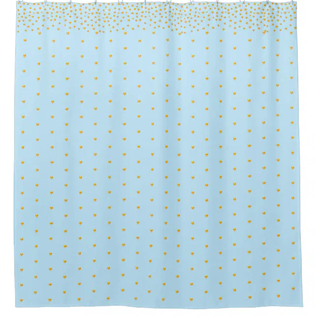 Chic Gold Confetti on Turquoise Shower Curtain | Zazzle