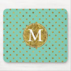 Chic Mint Gold Confetti Dots Mouse Pad | Zazzle.com