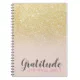 Chic gold glitter blush pink gratitude journal | Zazzle