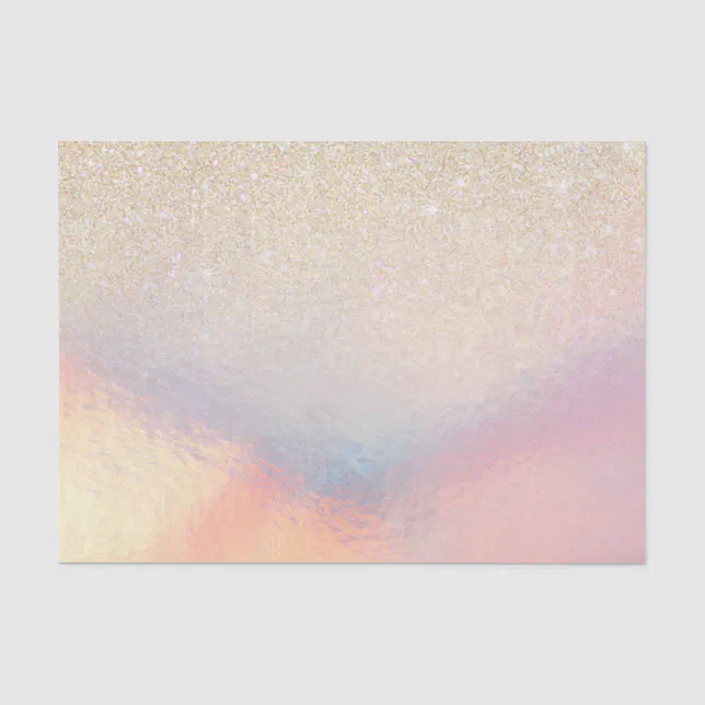 Chic Gold Glitter Iridescent Holographic Gradient Tissue Paper | Zazzle