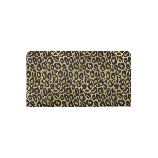 Chic Gold Glitter Leopard Animal Print Monogram Checkbook Cover | Zazzle