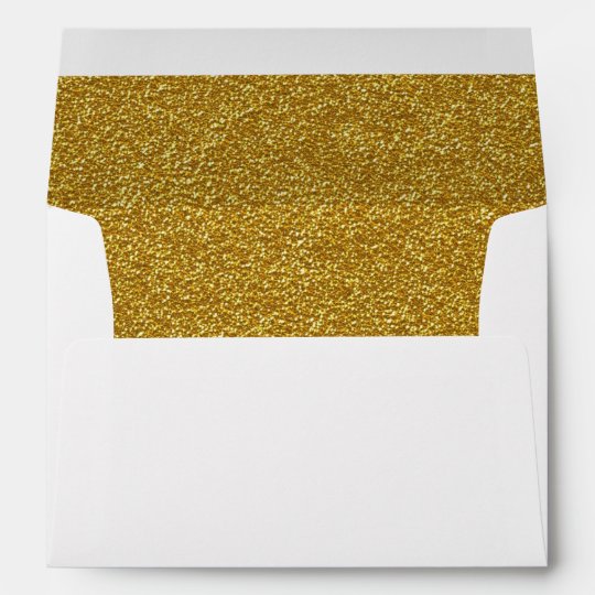 Chic Gold Glitter Lined Custom Wedding Envelope | Zazzle.com