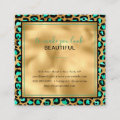 Chic Gold Mint Leopard Print Earring Display Card | Zazzle