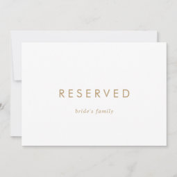 Chic Gold Typography Reserved Sign | Zazzle