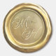 Chic Gold Vintage Initials Custom Wedding Favor Classic Round Sticker ...