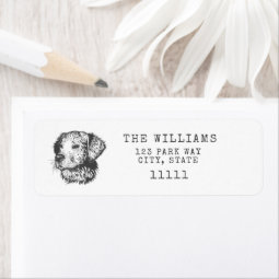 Chic Golden Retriever Return Address Labels | Zazzle