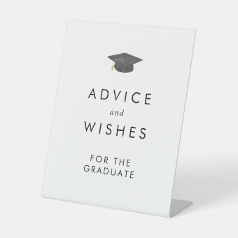Chic Grad Cap Advice and Wishes Graduation Pedestal Sign | Zazzle
