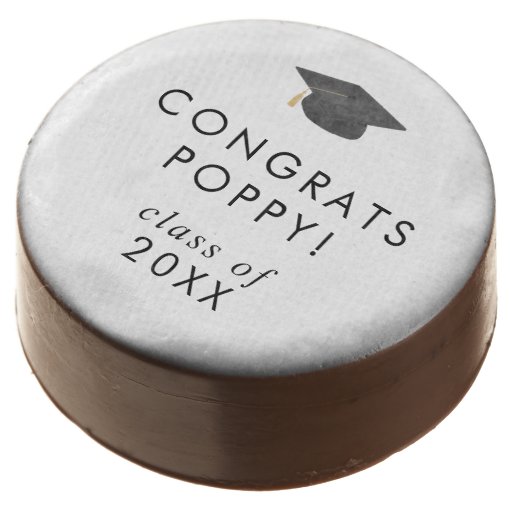 Chic Grad Cap Congrats Grad Name Graduation Chocolate Covered Oreo | Zazzle