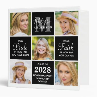 Chic Graduate 5 Photo Album Scrapbook Graduation 3 Ring Binder | Zazzle
