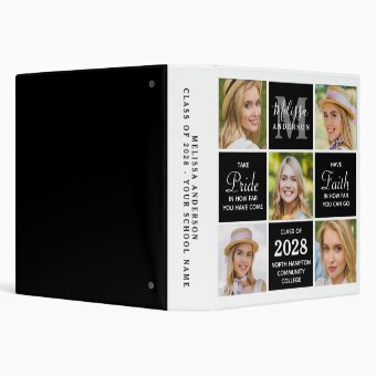 Chic Graduate 5 Photo Album Scrapbook Graduation 3 Ring Binder | Zazzle