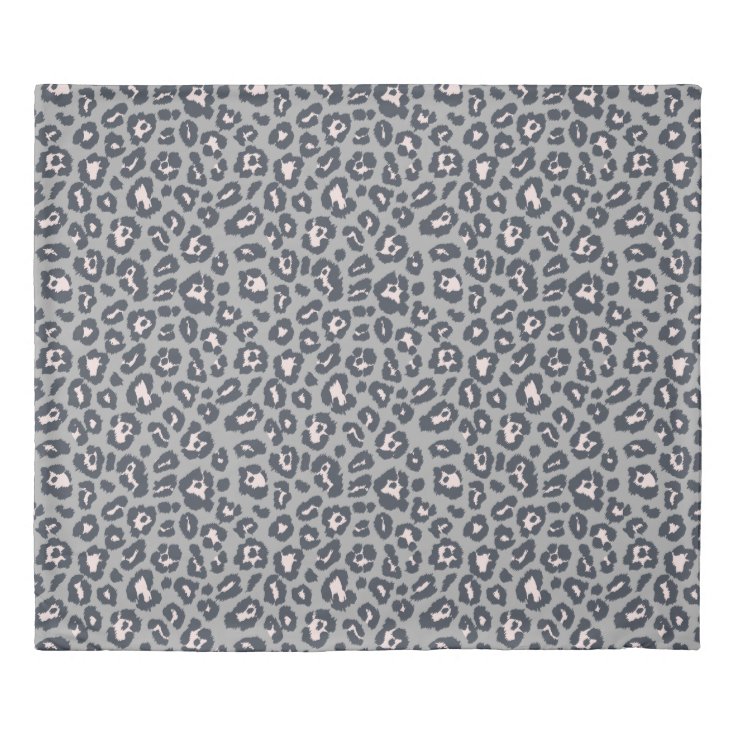 Chic Gray Leopard Print Pattern Duvet Cover | Zazzle