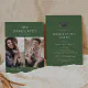 Chic Green Grad Cap Photo Double Graduation Party Invitation | Zazzle