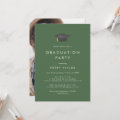 Chic Green Grad Cap Photo Graduation Party Invitation | Zazzle