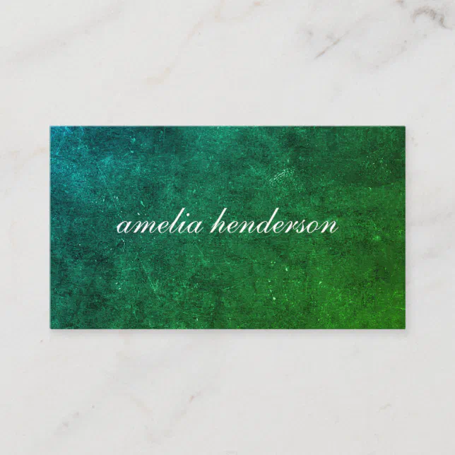 chic green texture business card | Zazzle