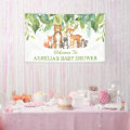 Chic Greenery Woodland Animals Welcome Backdrop Banner | Zazzle