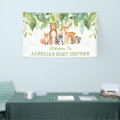 Chic Greenery Woodland Animals Welcome Backdrop Banner | Zazzle