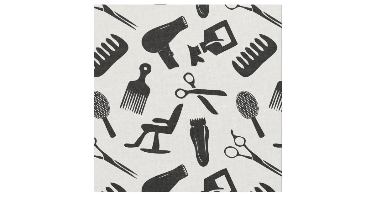 Chic Hair Stylist Pattern Fabric | Zazzle