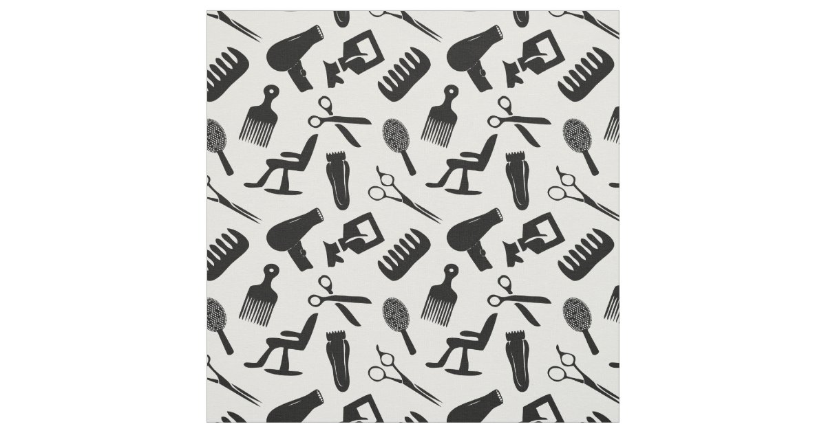 Chic Hair Stylist Pattern Fabric | Zazzle