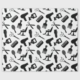 Chic Hair Stylist Pattern Wrapping Paper | Zazzle